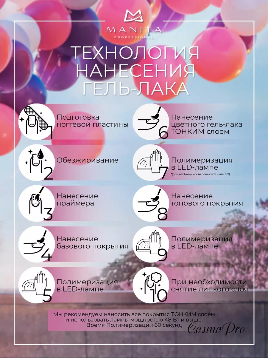 Набор гель-лаков Manita Professional "Мечты Сбываются", 7 цветов+1 в подарок, неоновые, самовыравнивающиеся — фото 1