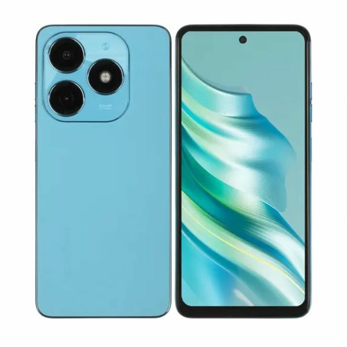 6,56" Смартфон Tecno SPARK 20 128 ГБ (4894947013546) голубой - 8 х 2 ГГц, 8 ГБ, 2 SIM, IPS, 1612x720, 50 Мп, 4G (LTE), 5000 мА*ч