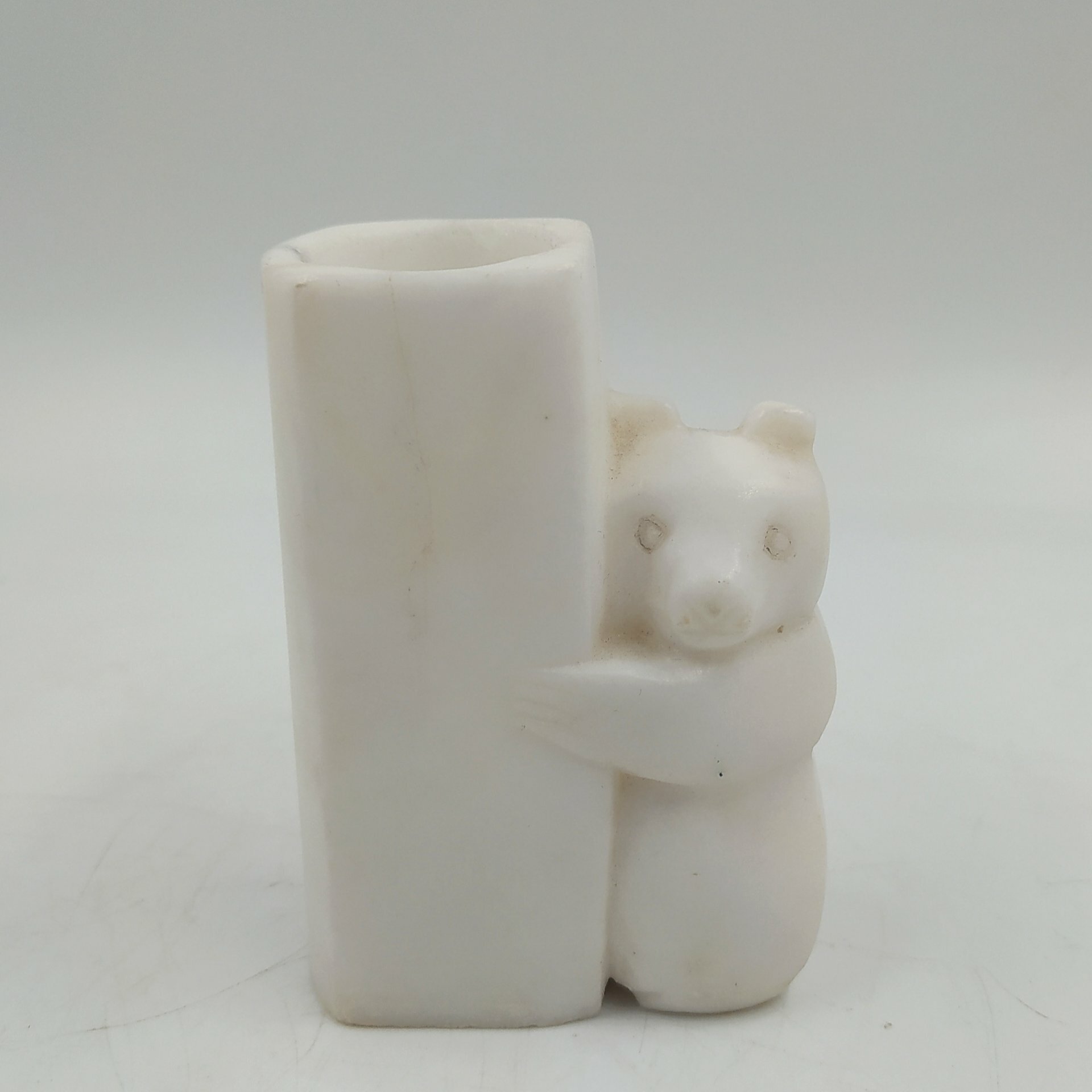 Карандашница/подсвечник "Медведь", камень, резьба, СССР, 1960-1990 гг.