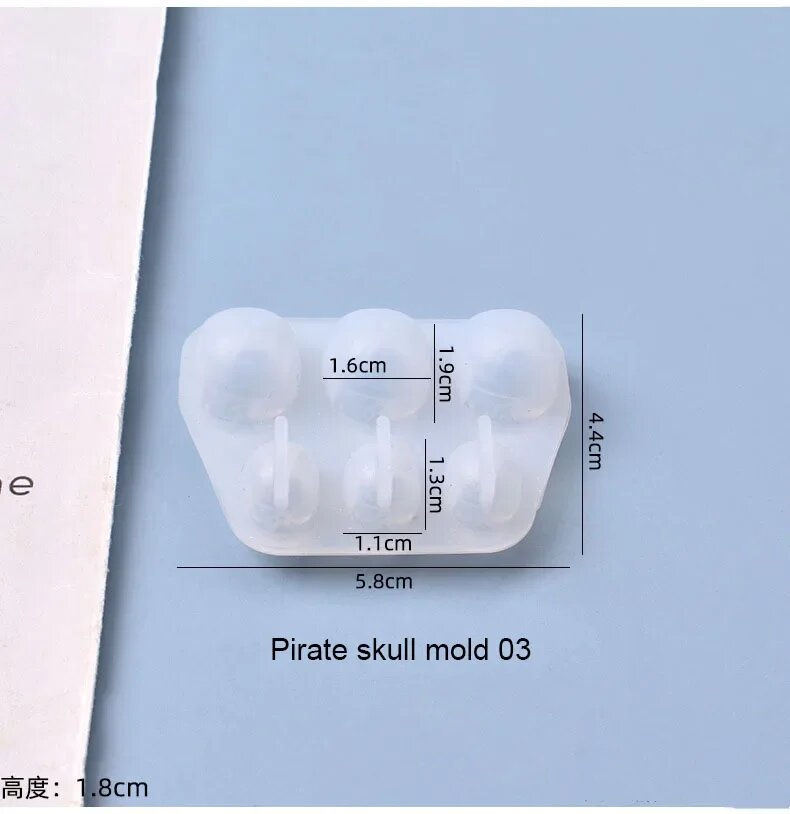 Силиконовая форма для браслета с черепом Pirate skull mold03