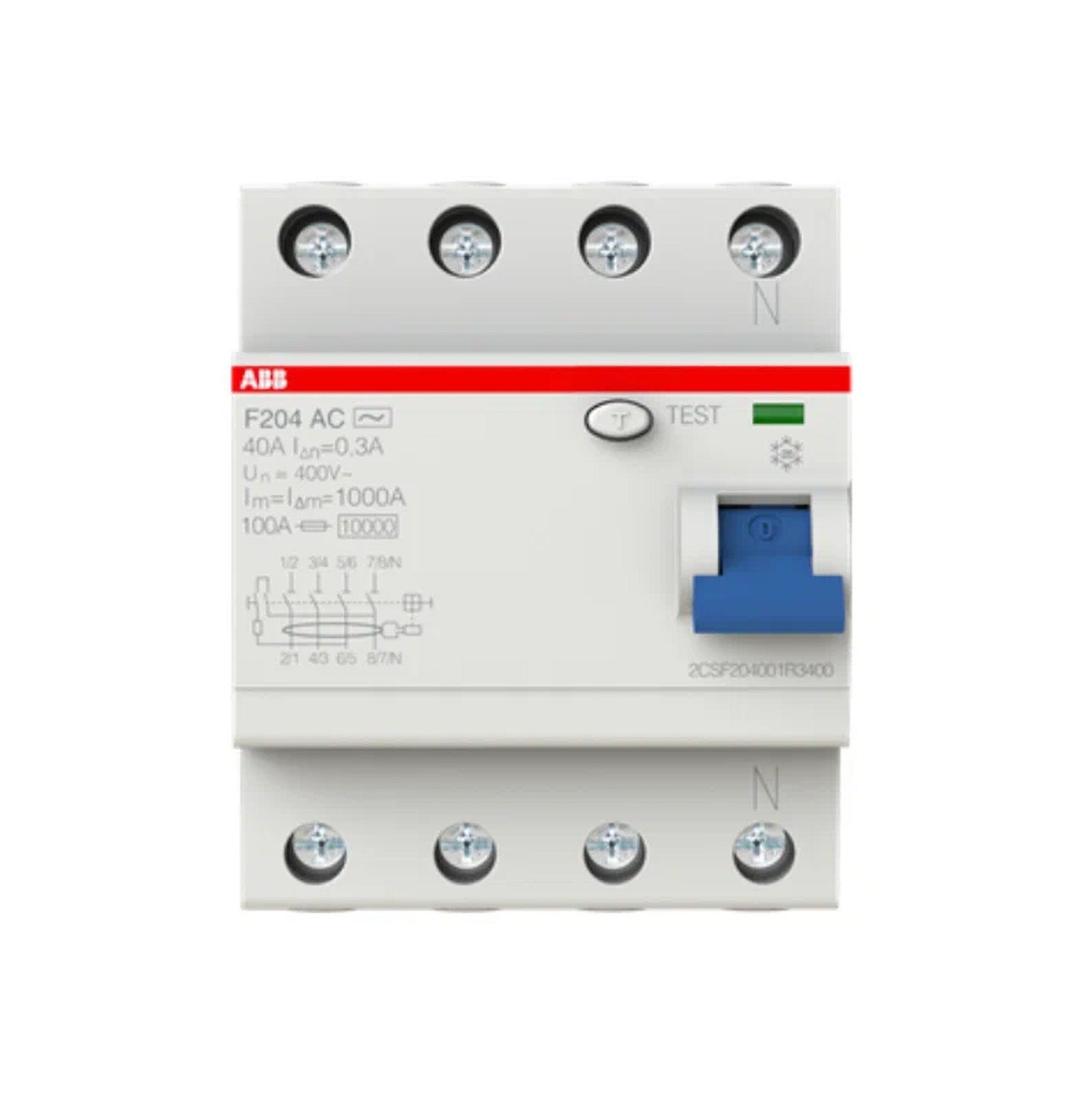 Устройство защитного отключения (УЗО) ABB F204 AC - 40/0,3 mA, 40A 300mA