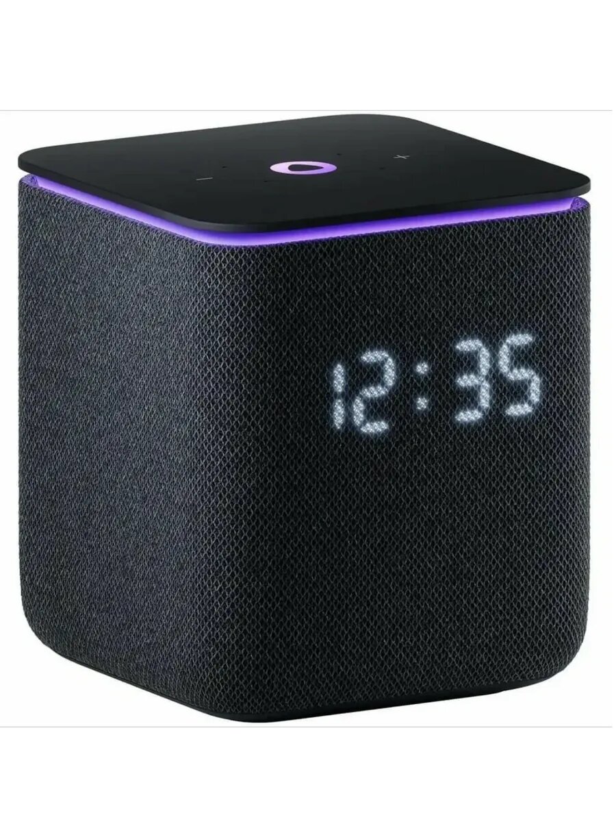 Умная колонка YNDX-00054BLK Миди с Алисой, с Zigbee Черный