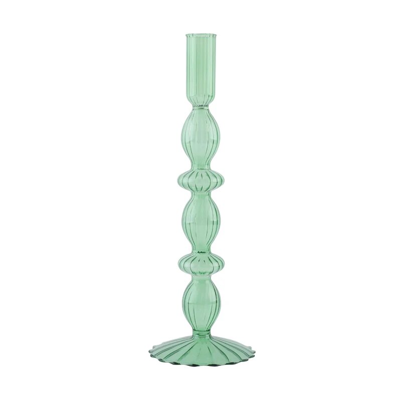 Стеклянный конический подсвечник Floriddle Decor, Изумрудный