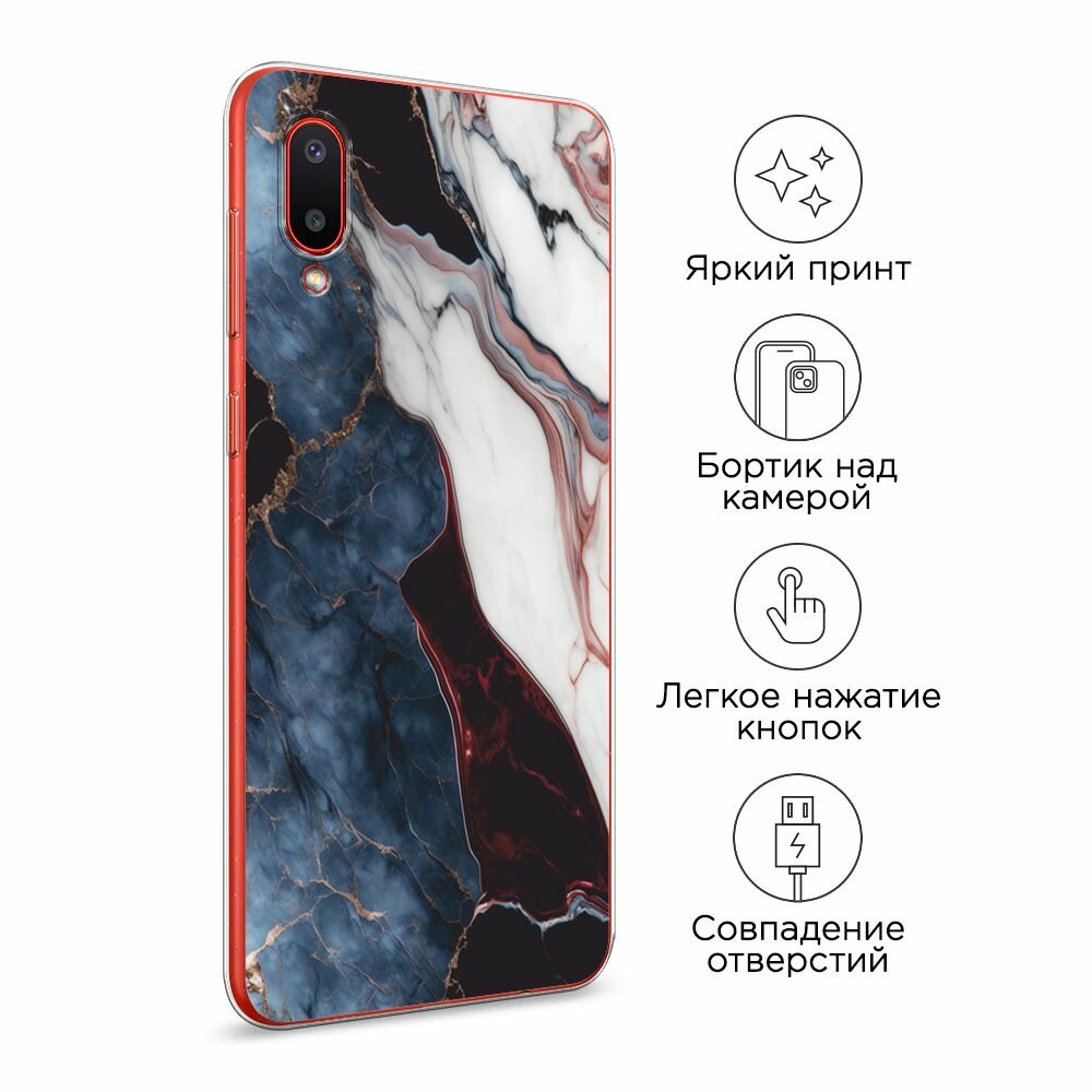 Чехол на Samsung Galaxy A02 / Самсунг Галакси А02 с принтом "Благородный мрамор" — фото 1