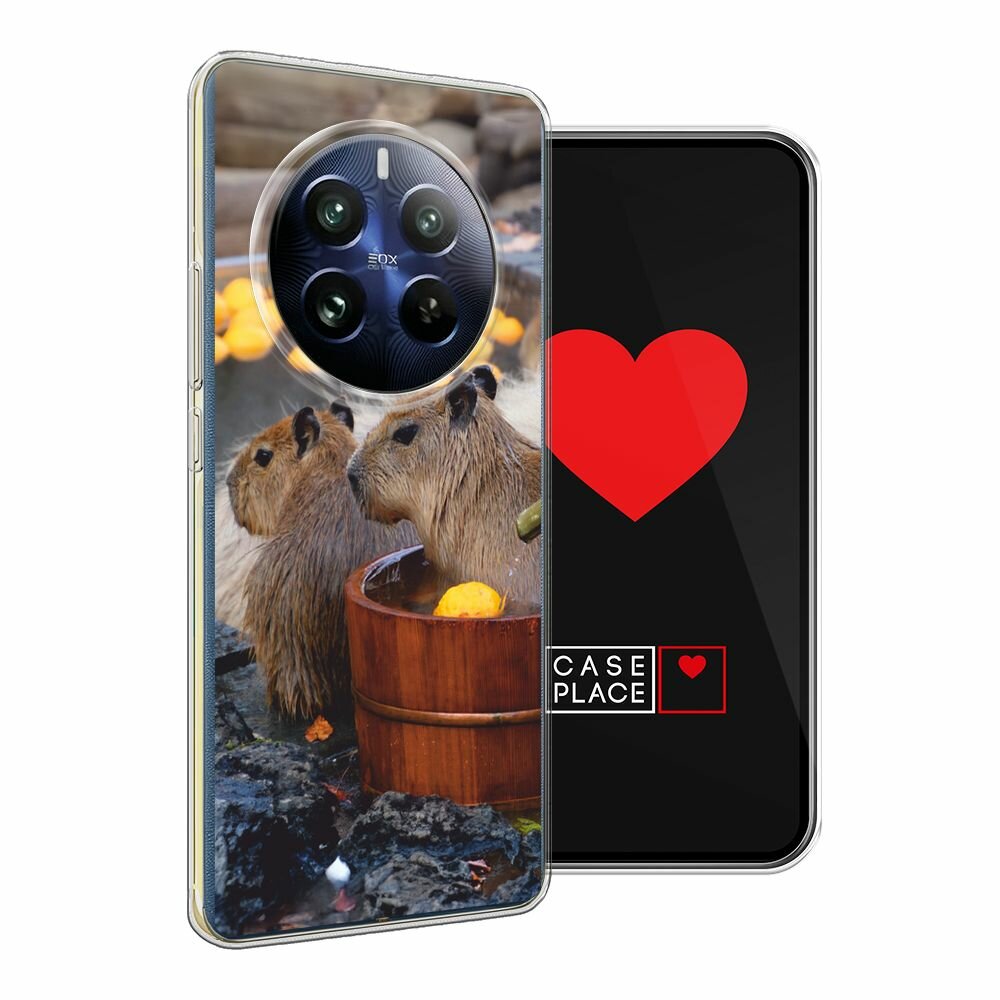 Чехол на Realme 12 Pro / Реалми 12 Про с принтом "Капибары отмокают" — фото 1