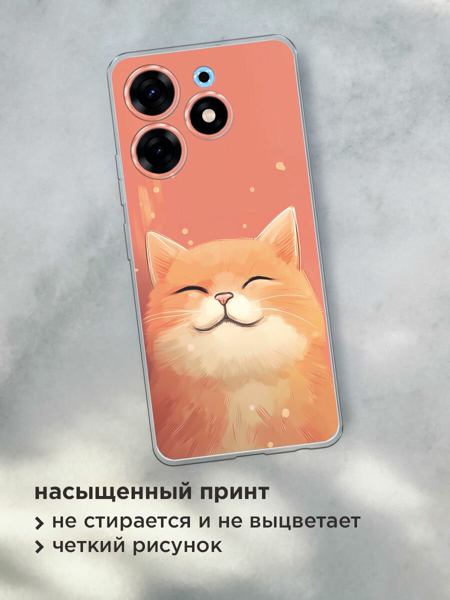 Чехол на Tecno Spark 10 Pro / Текно Спарк 10 Про с принтом "Довольный рыжий котик" — фото 1