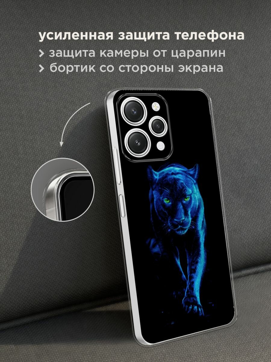 Чехол на Xiaomi Redmi 12 / Сяоми Редми 12 с принтом "Пантера в лунном свете" — фото 1
