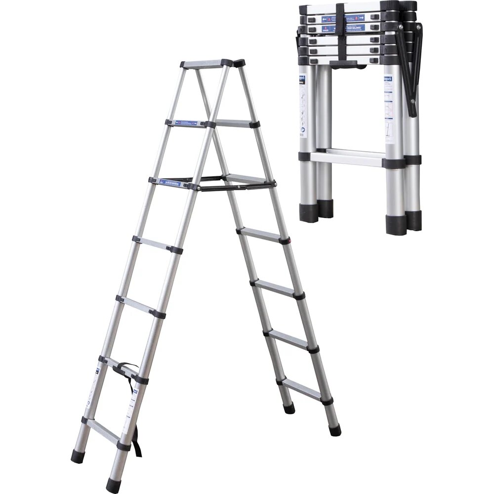 Scheppach Стремянка телескопическая алюм. бытовая 2м (7+7 ступ.) Sch-UP200-2(65706)