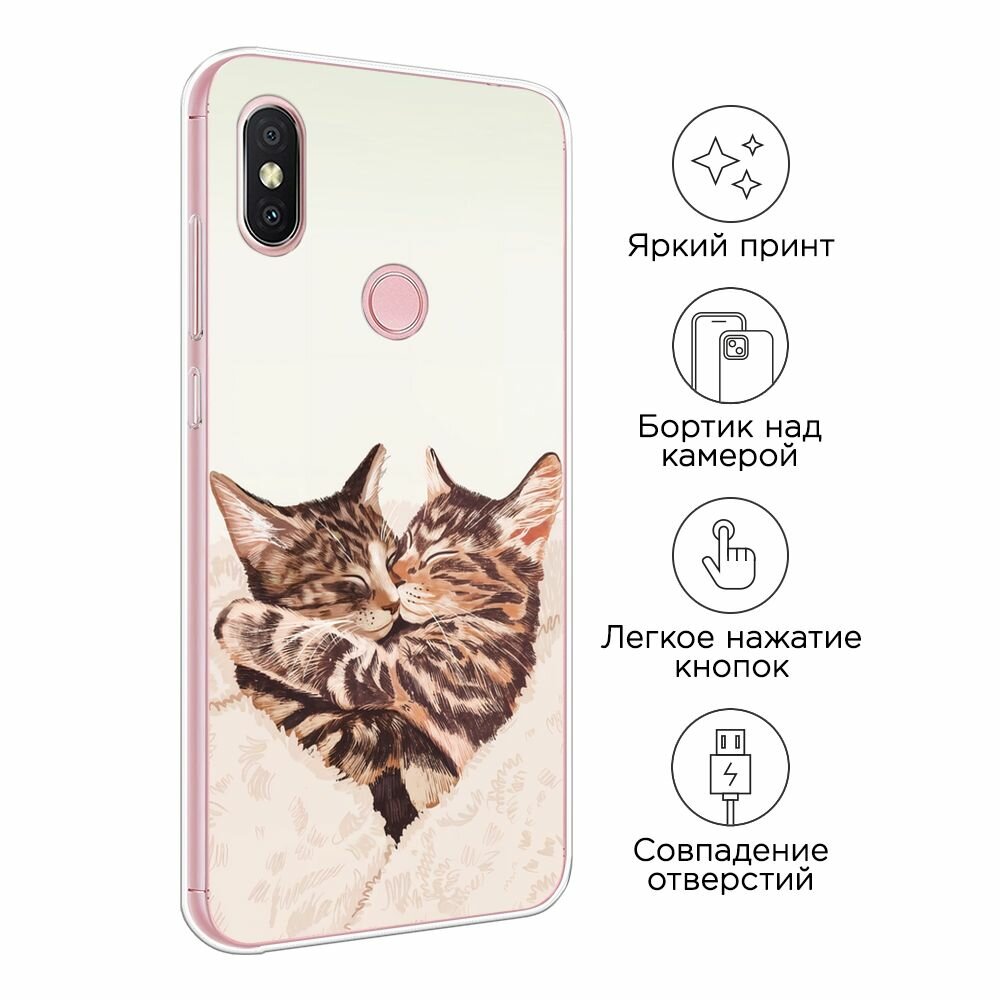 Чехол на Xiaomi Redmi S2 (Redmi Y2) / Сяоми Редми С2 (Редми Y2) с принтом "Влюбленные котейки - 14 февраля" — фото 1