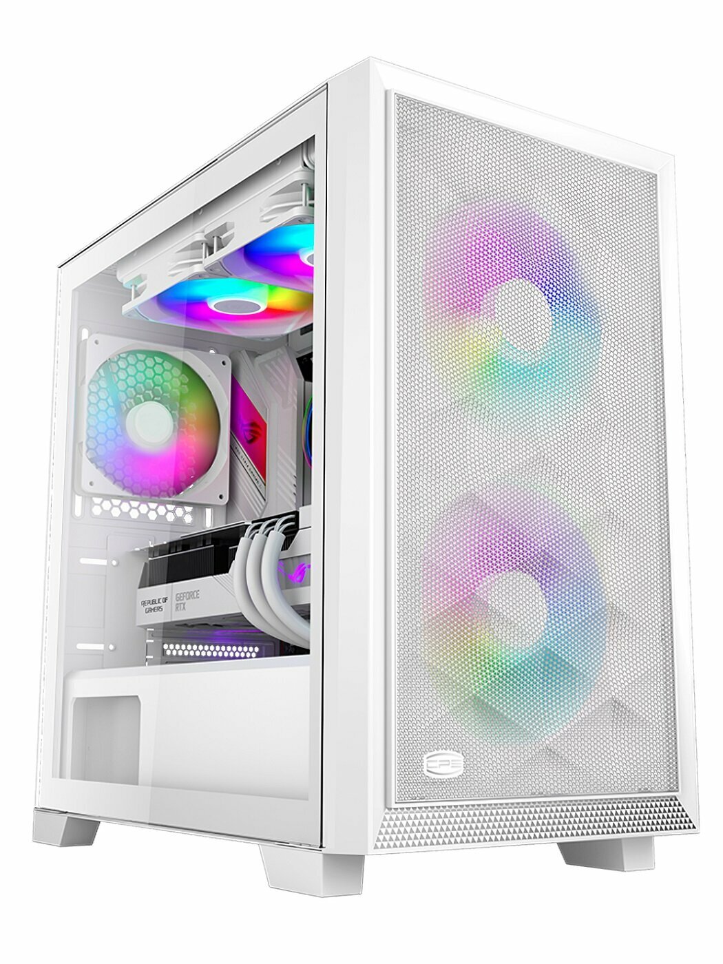 Корпус для ПК PcCooler C3D310 WH ARGB (mATX, без БП, 2хUSB3.0, с окном)