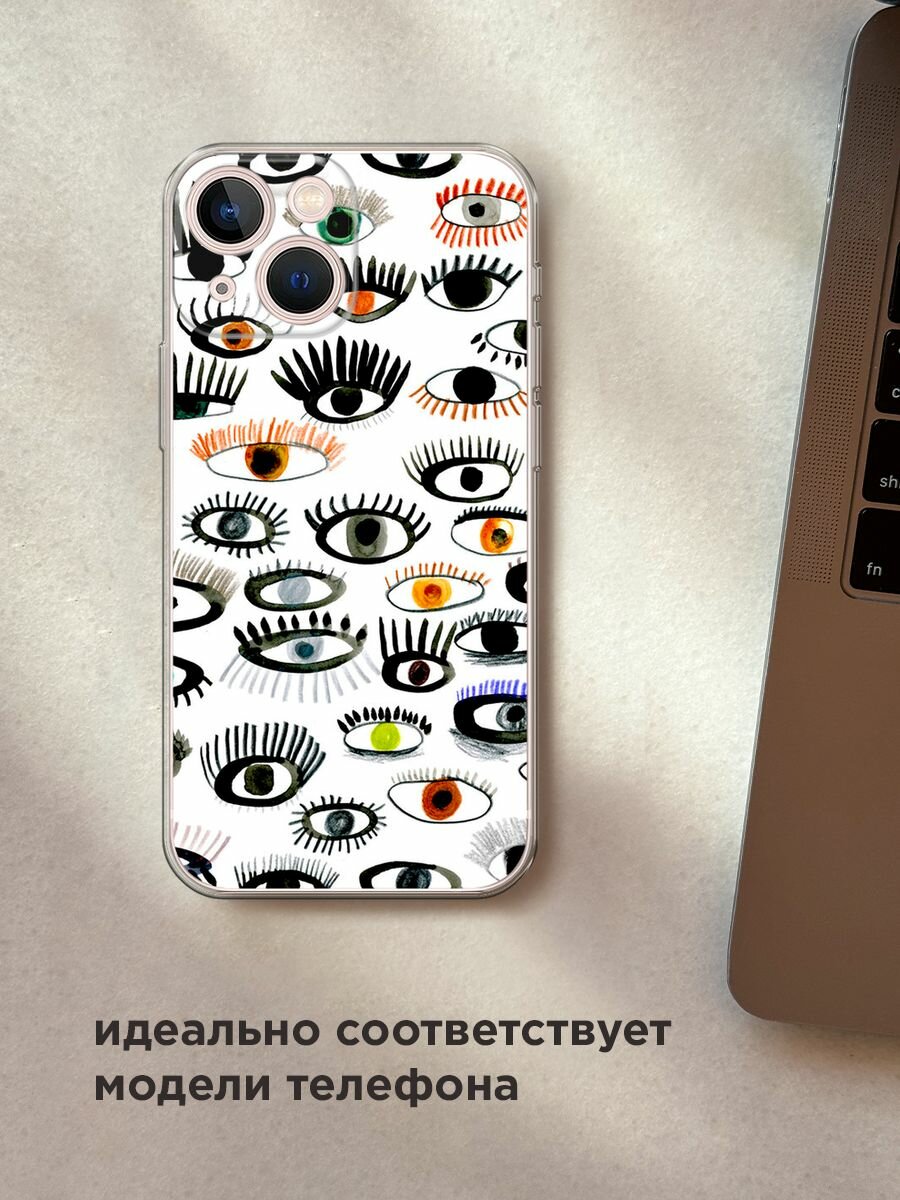 Чехол на Apple iPhone 13 mini / Айфон 13 мини с принтом "Глаза акварель" — фото 1