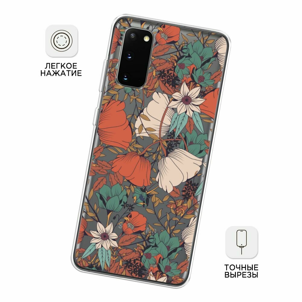 Чехол на Samsung Galaxy S20 / Самсунг Гэлакси S20 с принтом Несобранный букет, прозрачный — фото 1