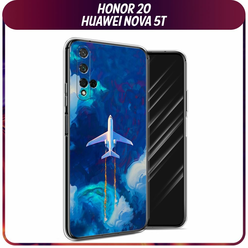 Чехол на Honor 20/Huawei Nova 5T / Хонор 20/Хуавей Нова 5Т с принтом "Самолет картина"