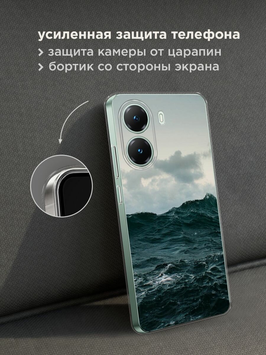 Силиконовый чехол на Poco X7 Pro / Поко X7 Про с принтом "Волны 11" — фото 1
