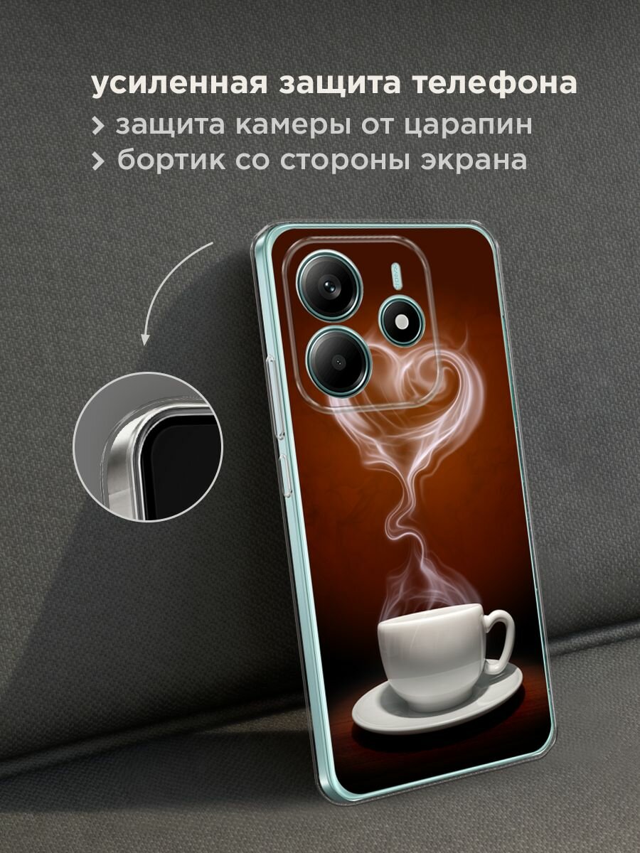 Чехол на Xiaomi Redmi Note 14 4G / Редми Нот 14 4G с принтом "Кофейная любовь" — фото 1