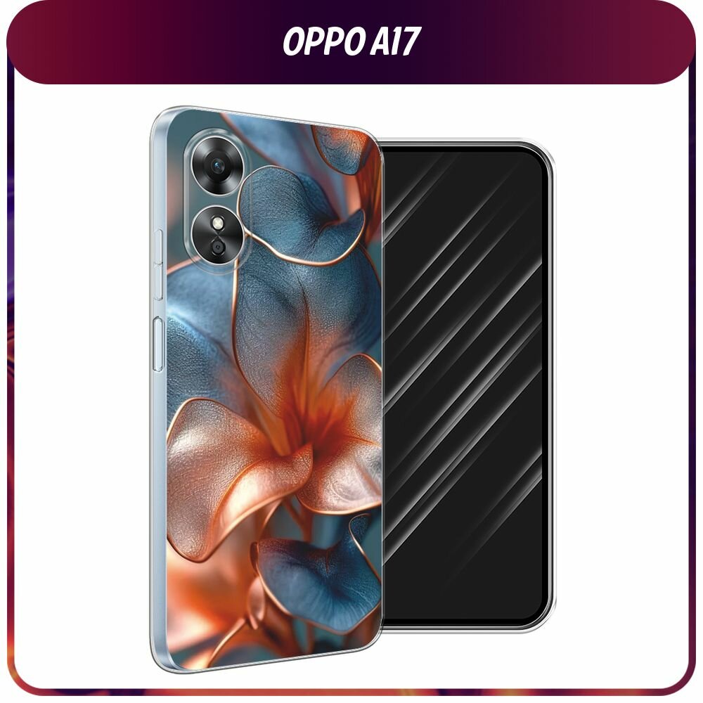 Силиконовый чехол на Oppo A17 / Оппо A17 с принтом "Жемчужные цветы"