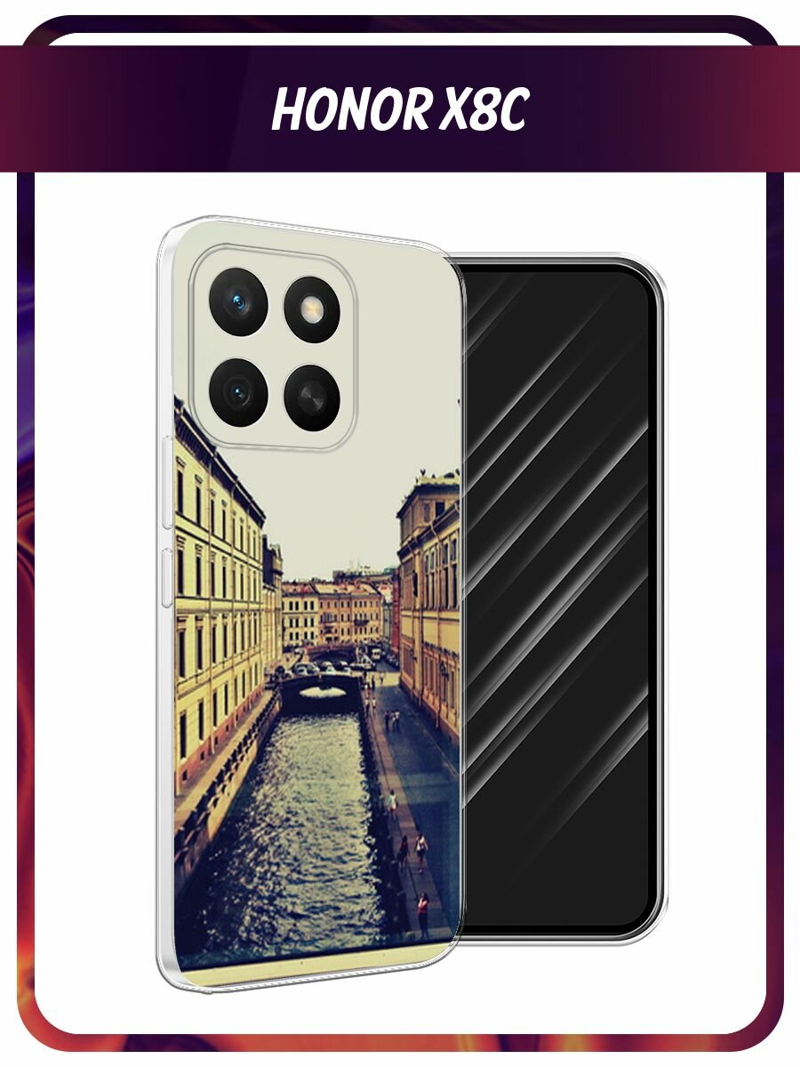 Силиконовый чехол на Honor X8c / Хонор X8c с принтом "Санкт-Петербург"