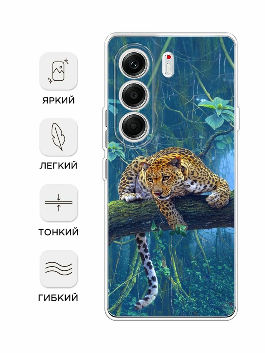Чехол на Tecno Camon 40 Pro / Текно Камон 40 Про с принтом "Леопард охотник" — фото 1