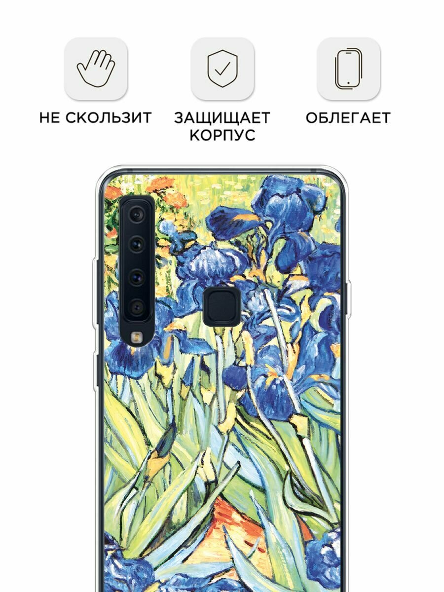 Чехол на Samsung Galaxy A9 2018 / Самсунг Галакси А9 2018 с принтом "Ирисы Ван Гог" — фото 1