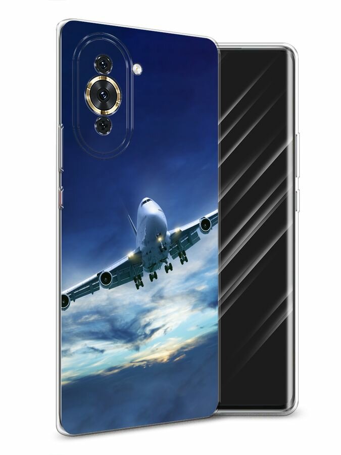 Чехол на Huawei Nova 10 / Хуавей Нова 10 с принтом "Самолет в небе"