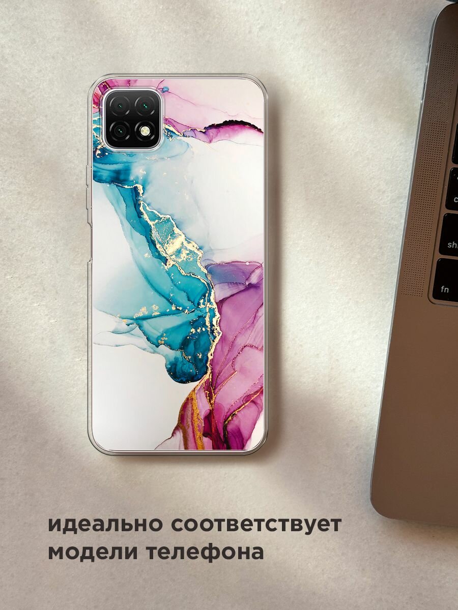 Чехол на Wiko T3 / Вико Т3 с принтом "Розовые разводы рисунок" — фото 1
