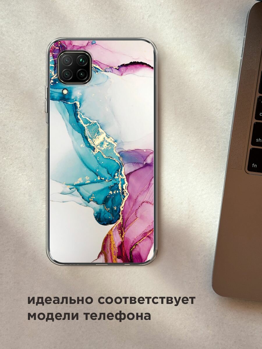 Чехол на Honor 30S Global/Huawei P40 Lite 5G/Nova 7 SE / Хонор 30S с принтом "Розовые разводы рисунок" — фото 1