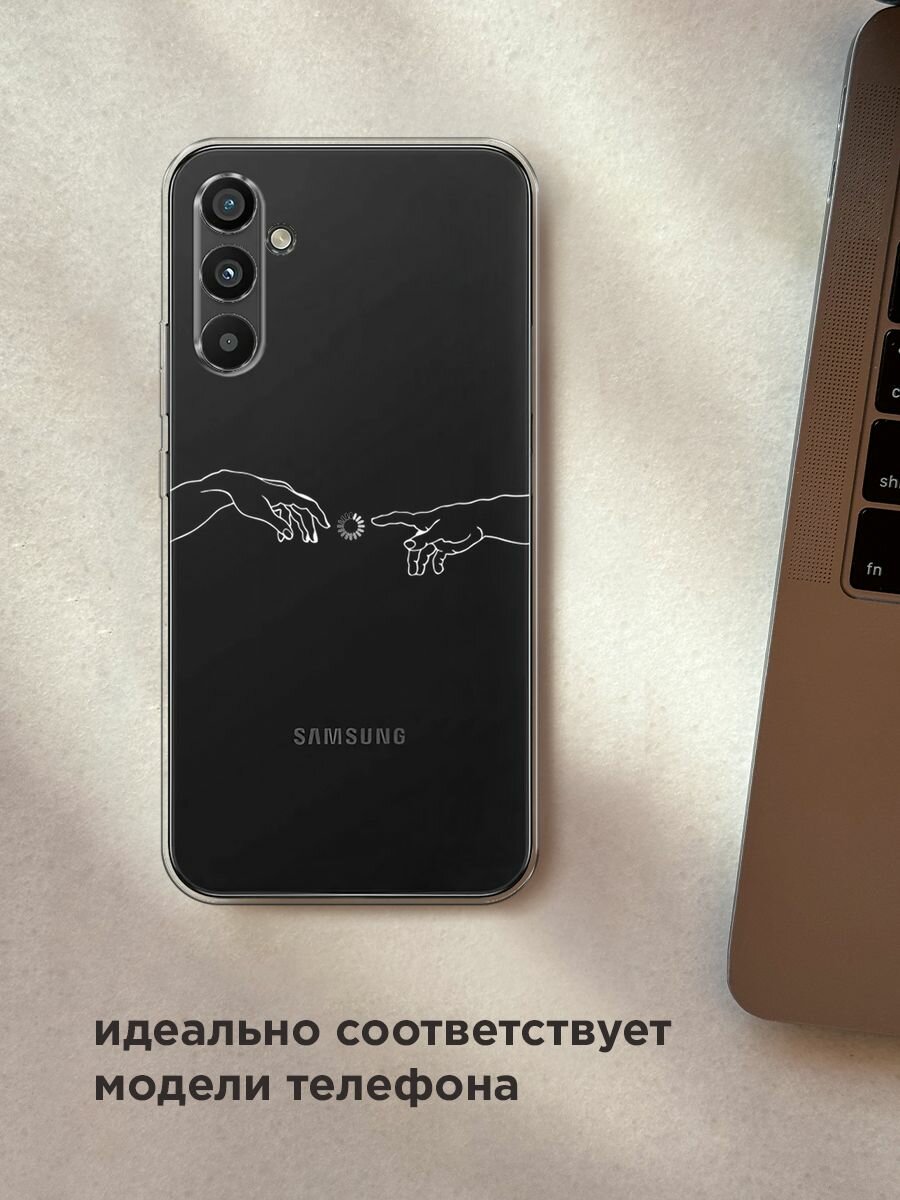 Чехол на Samsung Galaxy A34 / Самсунг A34 с принтом "Загрузка творения", прозрачный — фото 1