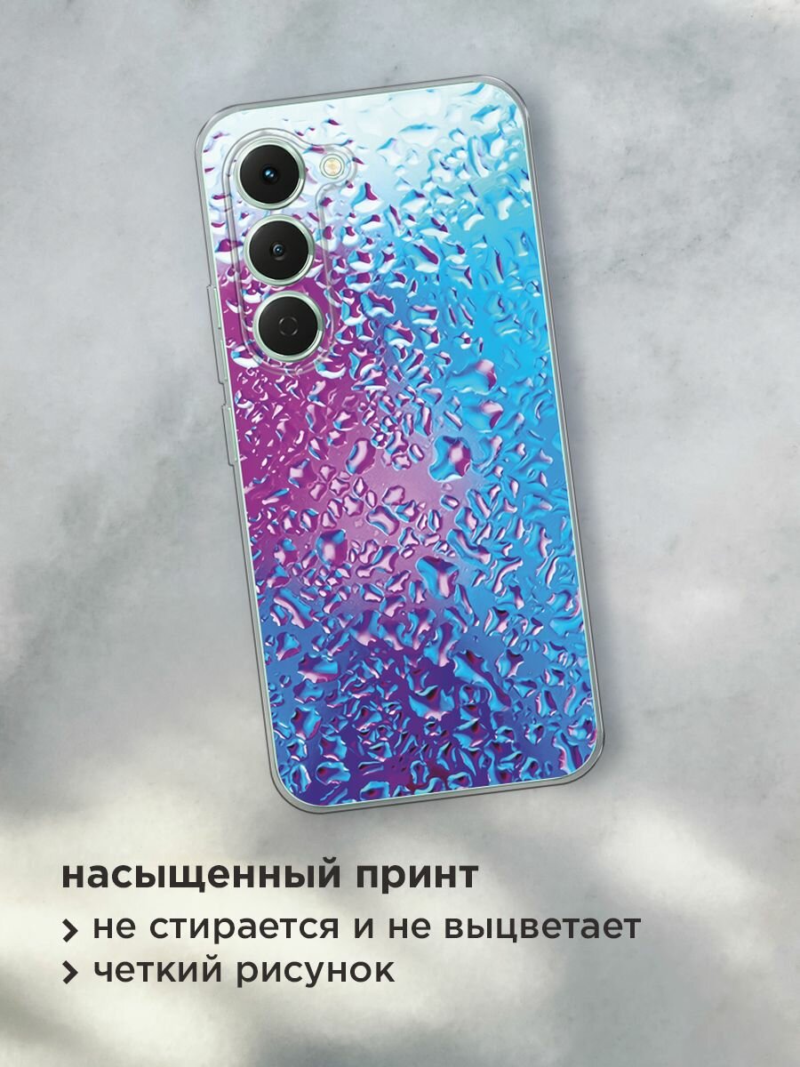 Чехол на Tecno Spark 40 Pro / Текно Спарк 40 Про с принтом "Капли на стекле" — фото 1