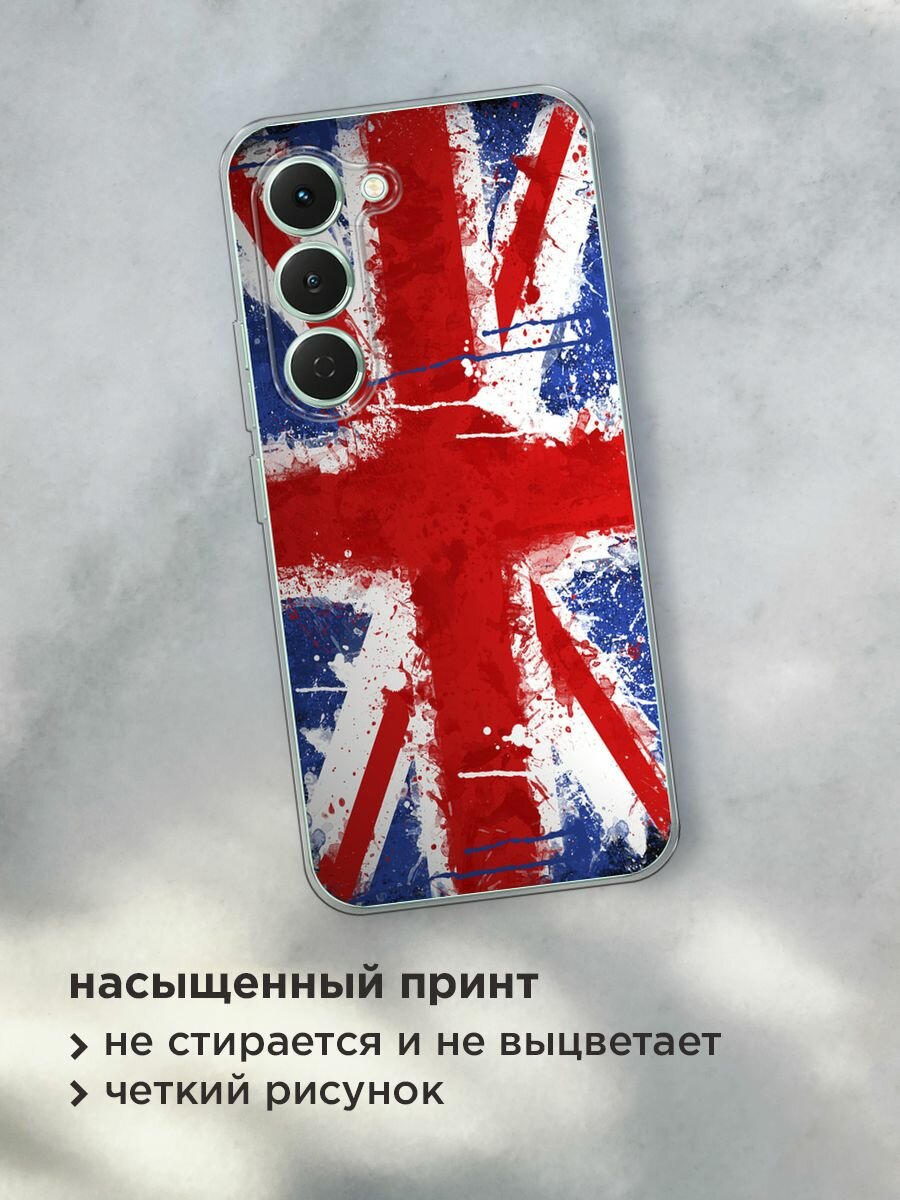 Чехол на Tecno Spark 40 Pro / Текно Спарк 40 Про с принтом "Флаг Великобритании 2" — фото 1
