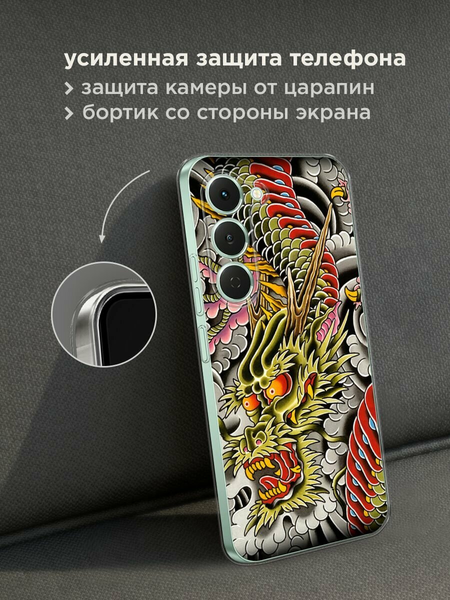 Чехол на Tecno Spark 40 Pro / Текно Спарк 40 Про с принтом "Японский дракон" — фото 1
