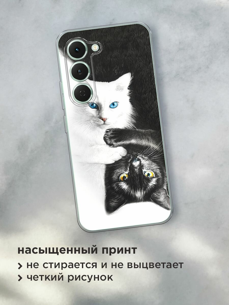 Чехол на Tecno Spark 40 Pro / Текно Спарк 40 Про с принтом "Коты Инь-Янь" — фото 1