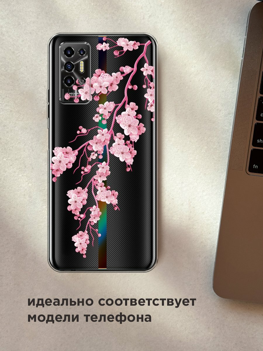 Чехол на Tecno Pova 2 / Текно Пова 2 с принтом "Ветка сакуры 2" — фото 1