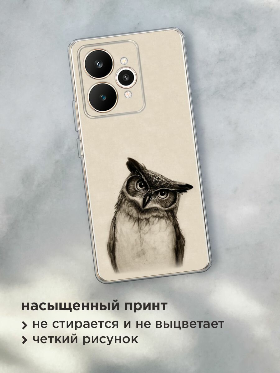 Силиконовый чехол на Realme 15 / Реалми 15 с принтом "Сова" — фото 1