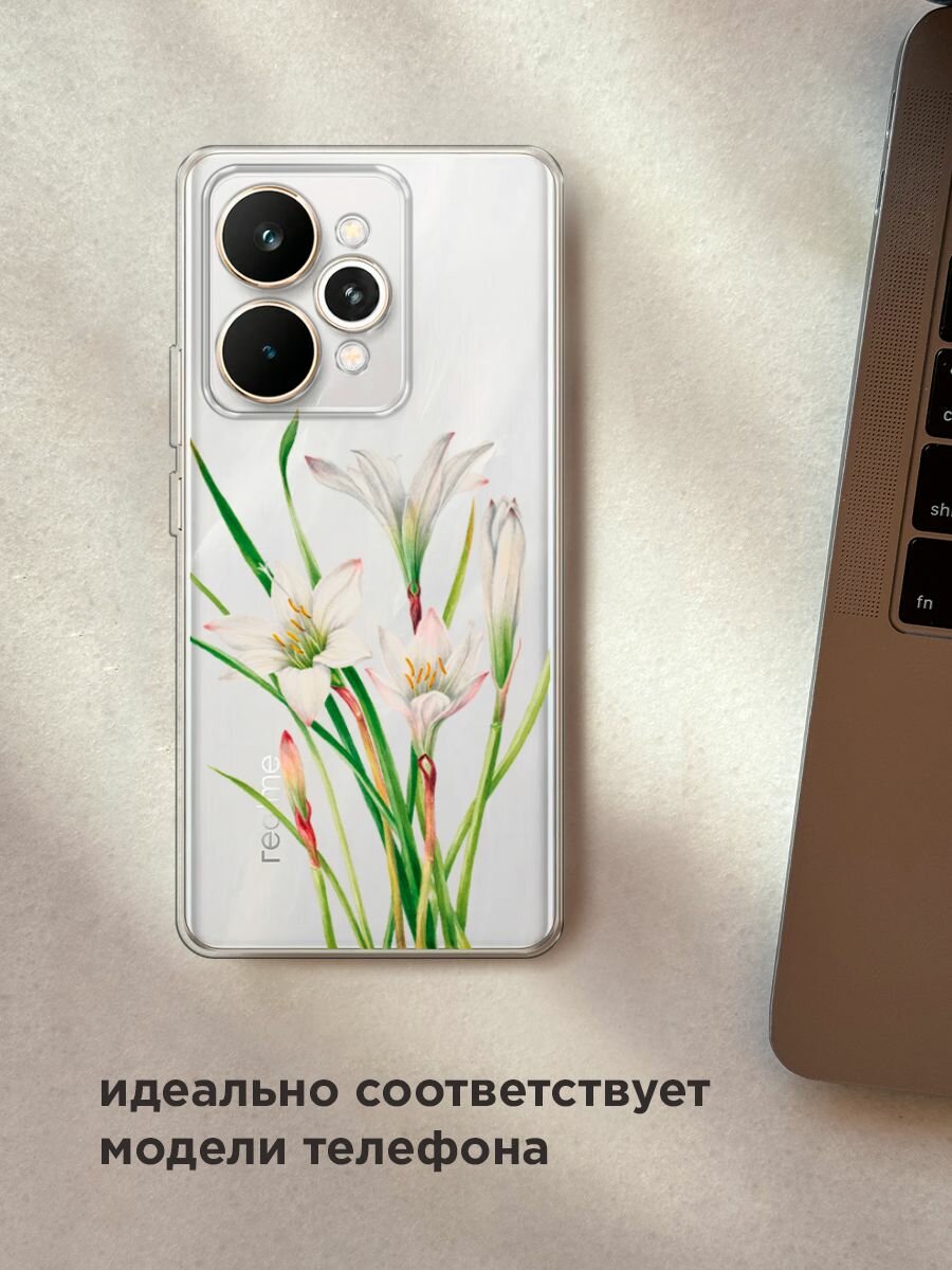 Чехол на Realme 15 Pro / Реалми 15 Про с принтом "White lily", прозрачный — фото 1