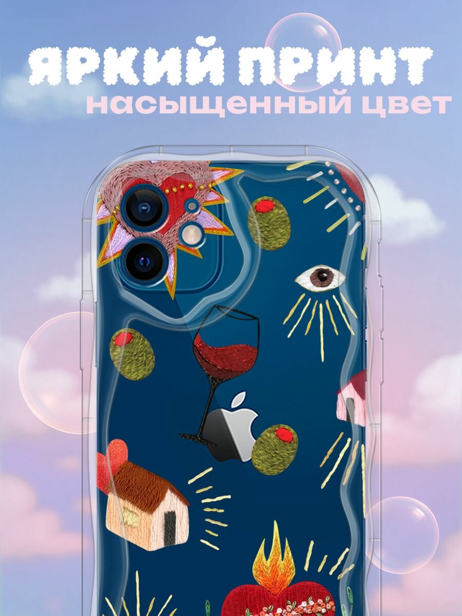 Чехол на Apple iPhone 12/12 Pro / Айфон 12 с принтом "Ниточный коллаж" — фото 1
