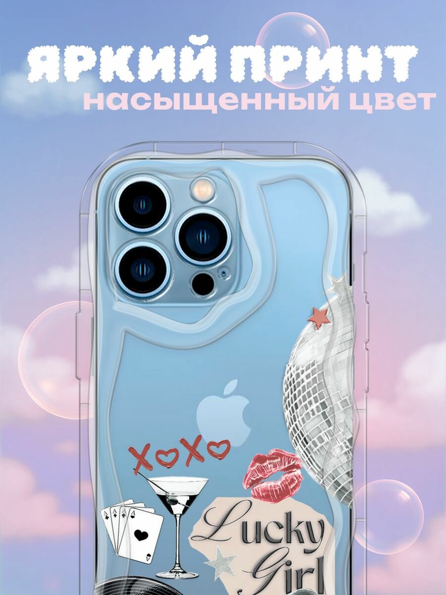 Чехол на Apple iPhone 13 Pro / Айфон 13 Pro с принтом xoxo lucky girl 2 — фото 1