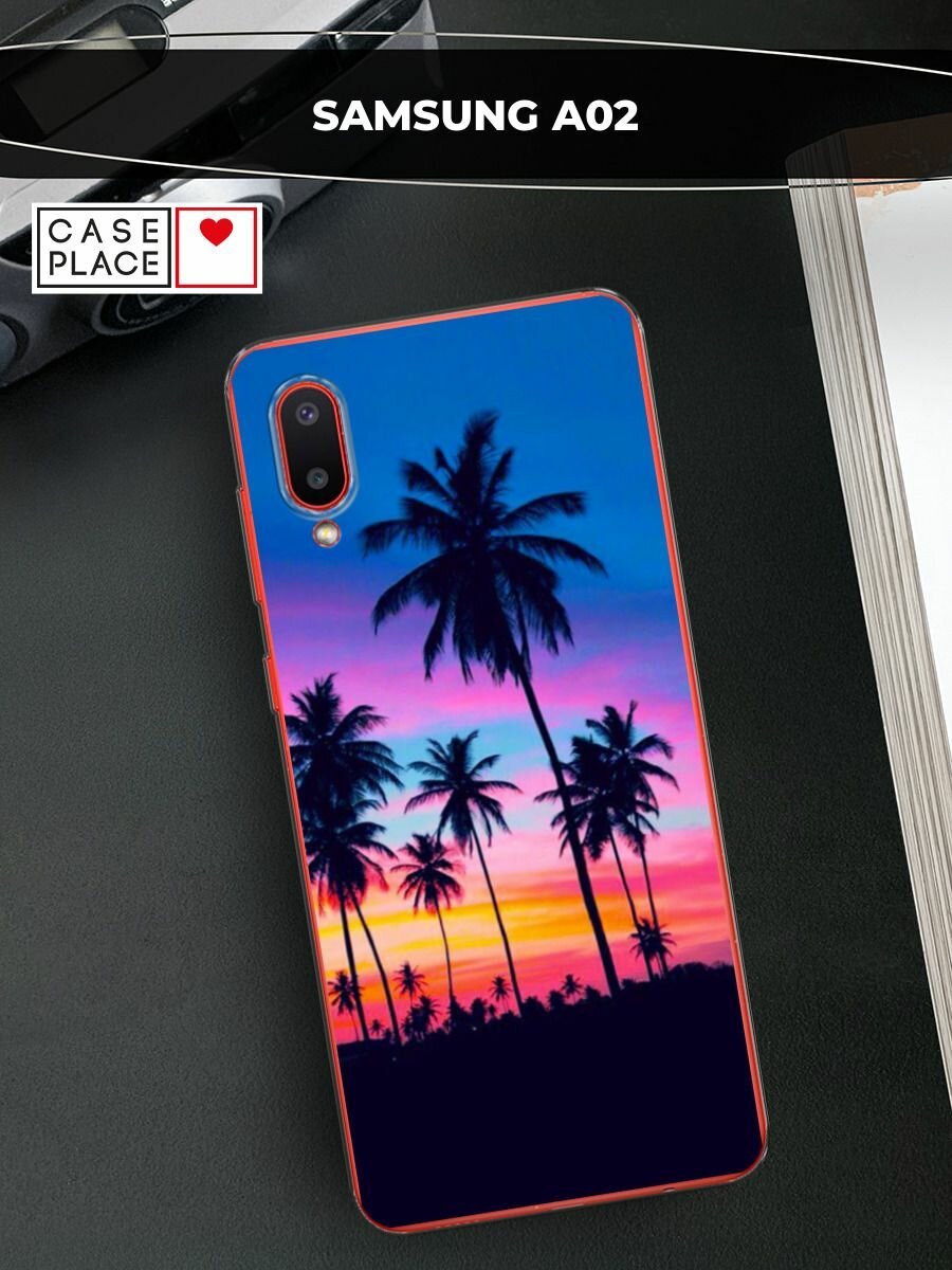 Чехол на Samsung Galaxy A02 / Самсунг Галакси А02 с принтом "Закат 5"