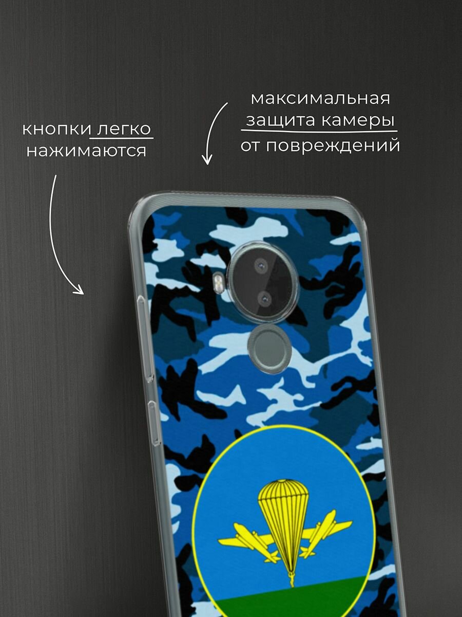 Силиконовый чехол на Nokia C30 / Нокия C30 с принтом "ВДВ камуфляж" — фото 1