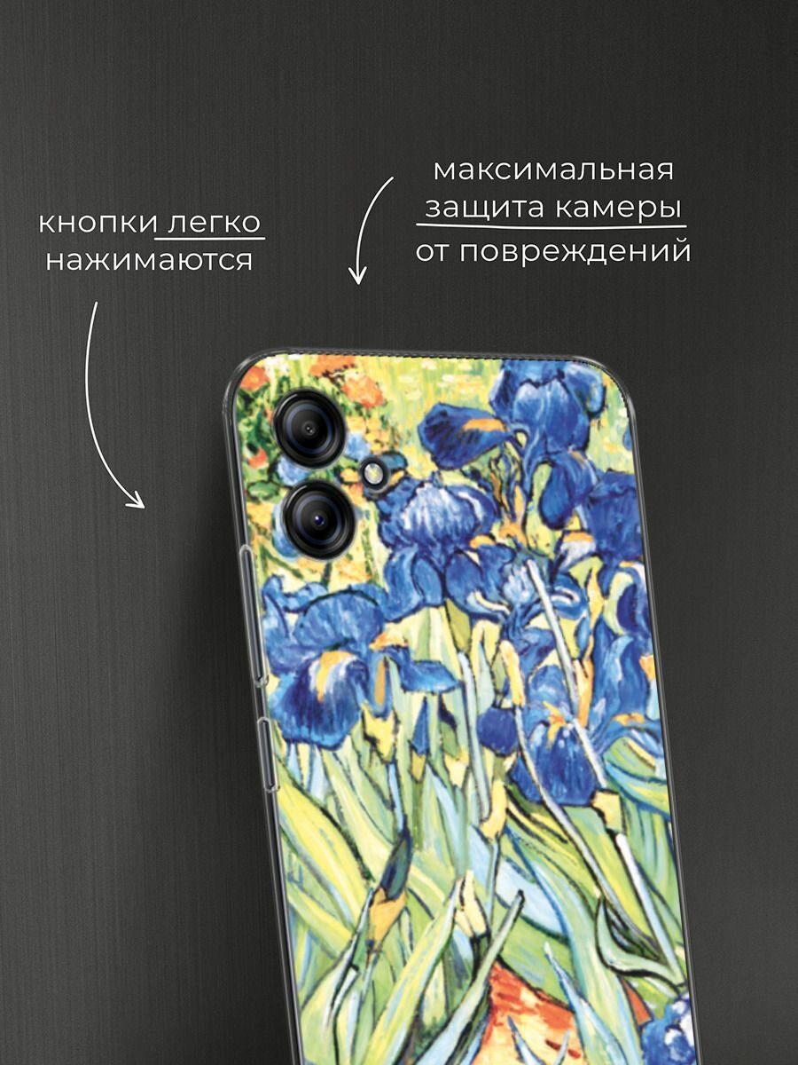 Чехол на Samsung Galaxy A04e / Самсунг A04e с принтом "Ирисы Ван Гог" — фото 1