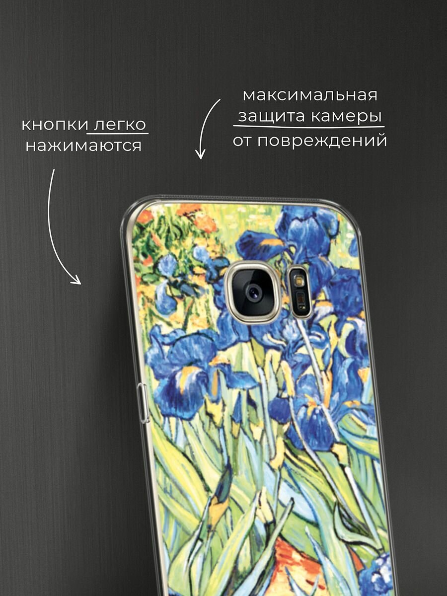 Чехол на Samsung Galaxy S7 / Самсунг Галакси С 7 с принтом "Ирисы Ван Гог" — фото 1