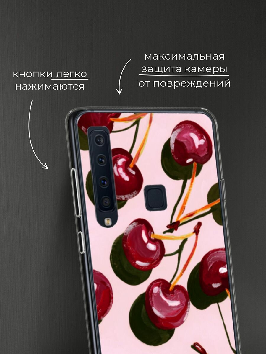 Чехол на Samsung Galaxy A9 2018 / Самсунг Галакси А9 2018 с принтом "Нарисованная вишня" — фото 1
