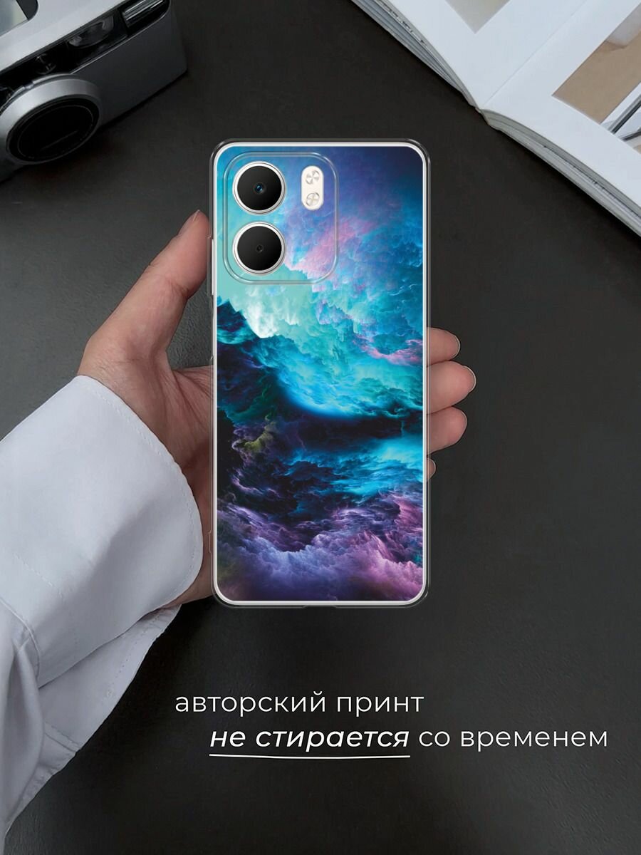 Силиконовый чехол на Oppo A5x / Оппо А5x с принтом "Бирюзовое небо" — фото 1