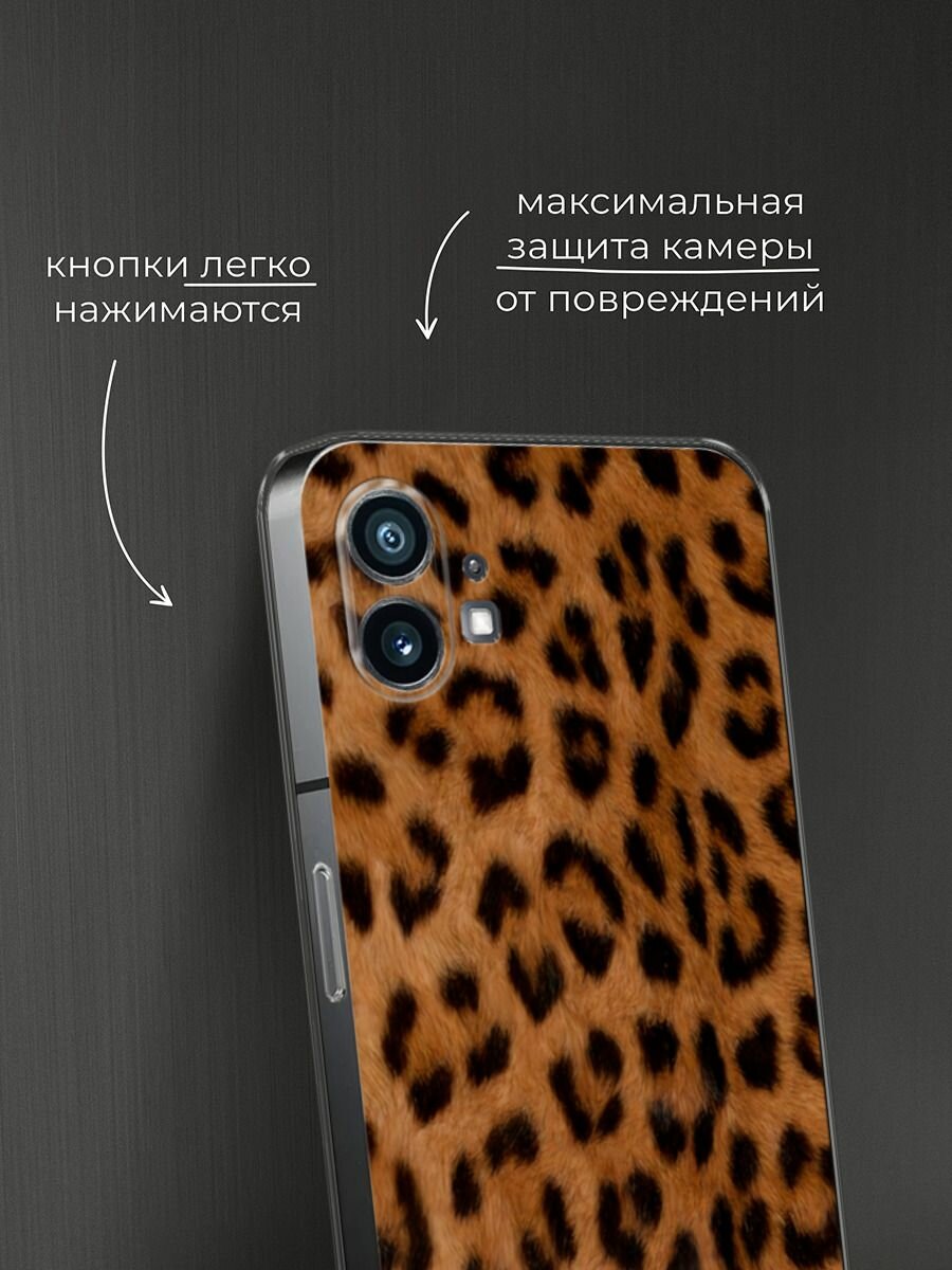 Чехол на Nothing Phone 1 / Нафинг Фон 1 с принтом "Мех леопарда" — фото 1