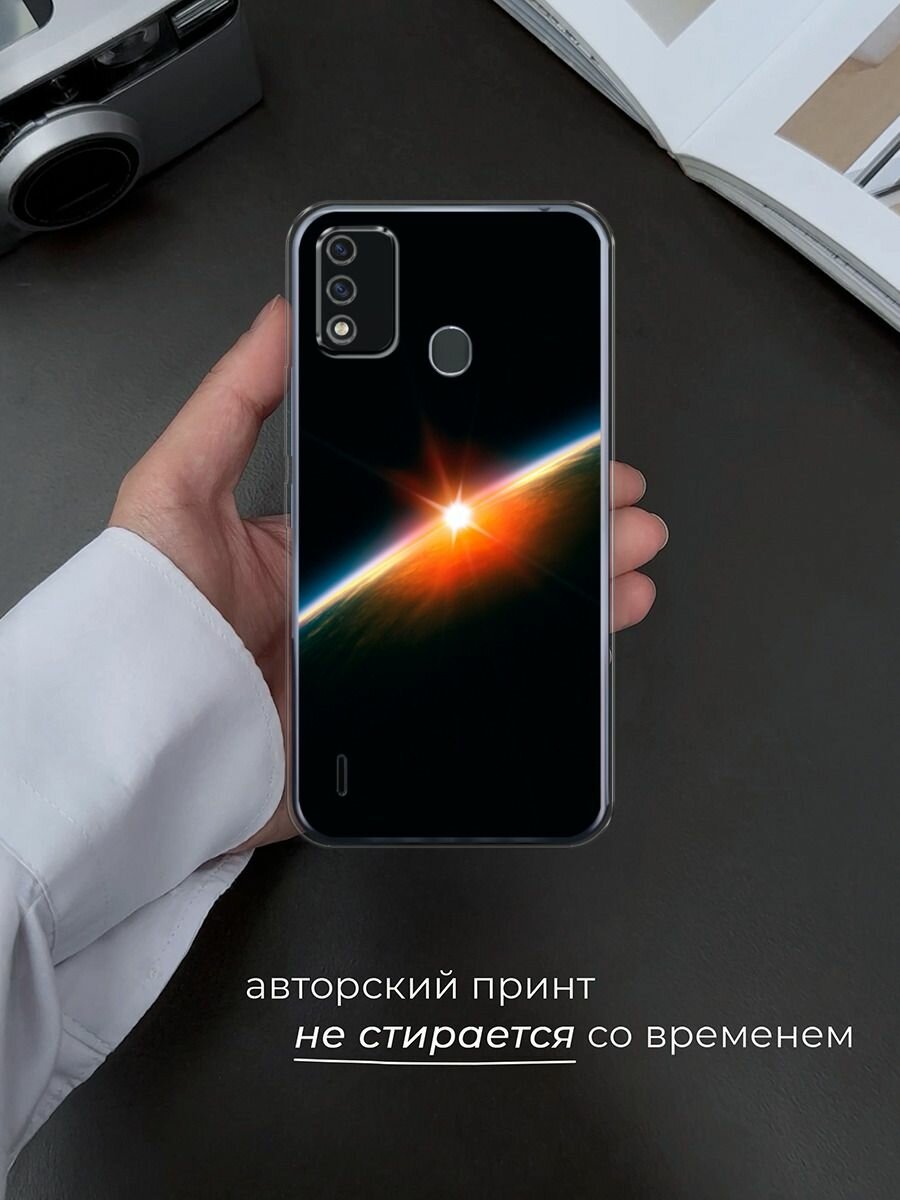 Силиконовый чехол на Itel A48 / Ител А48 с принтом "Космос 9" — фото 1