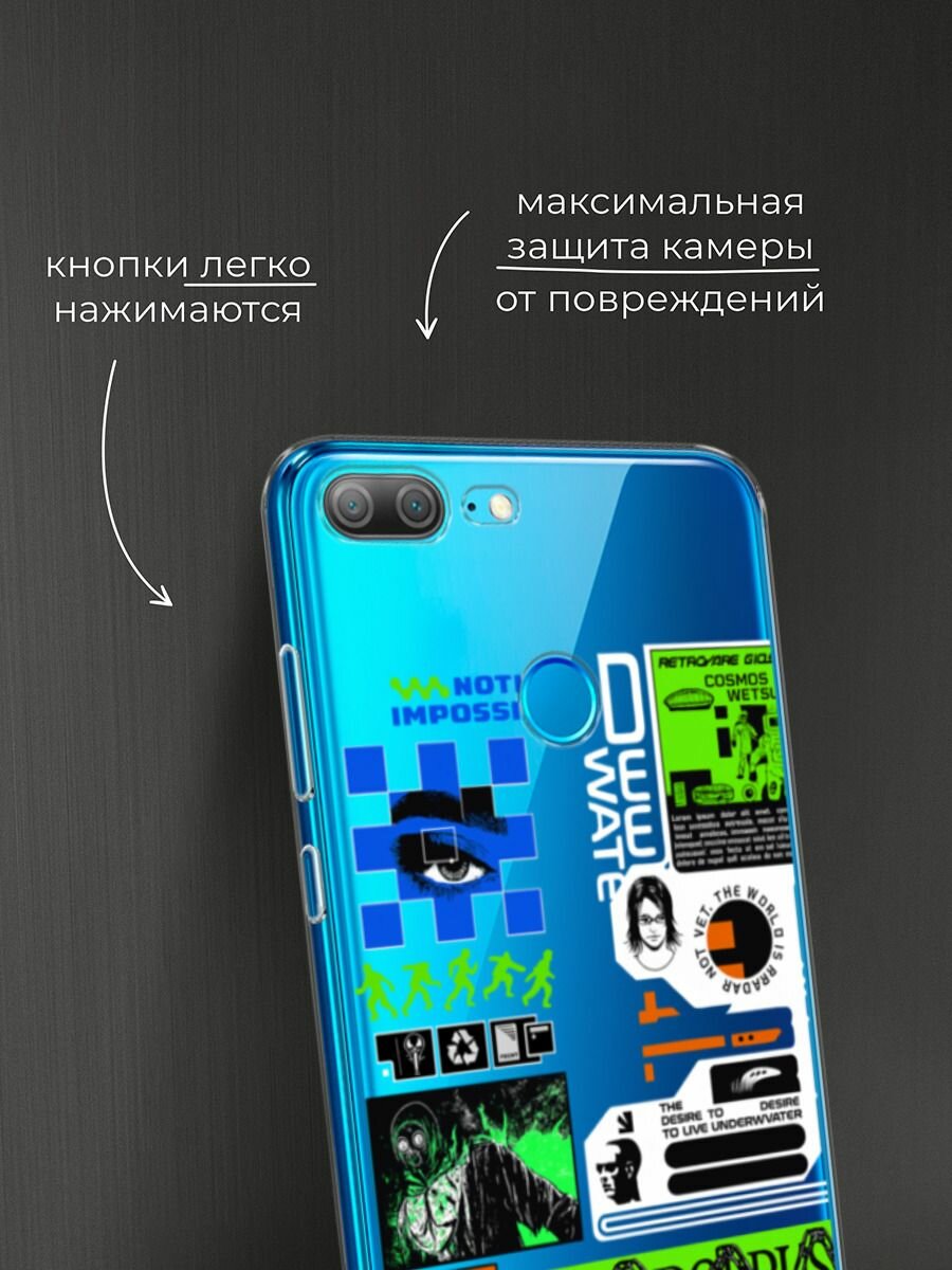 Чехол на Honor 9 Lite / Хонор 9 Лайт с принтом "Nothing impossible", прозрачный — фото 1
