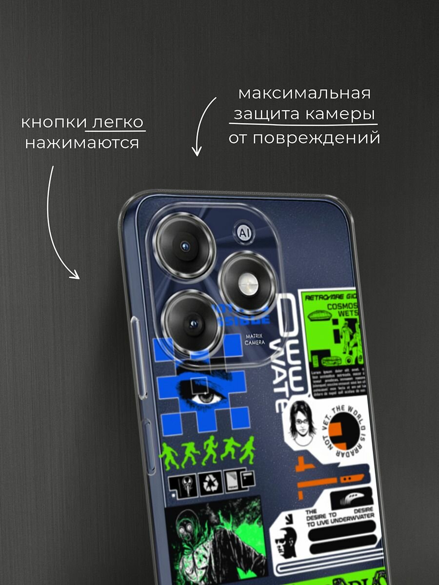 Чехол на Itel A70 / Ител А70 с принтом "Nothing impossible", прозрачный — фото 1