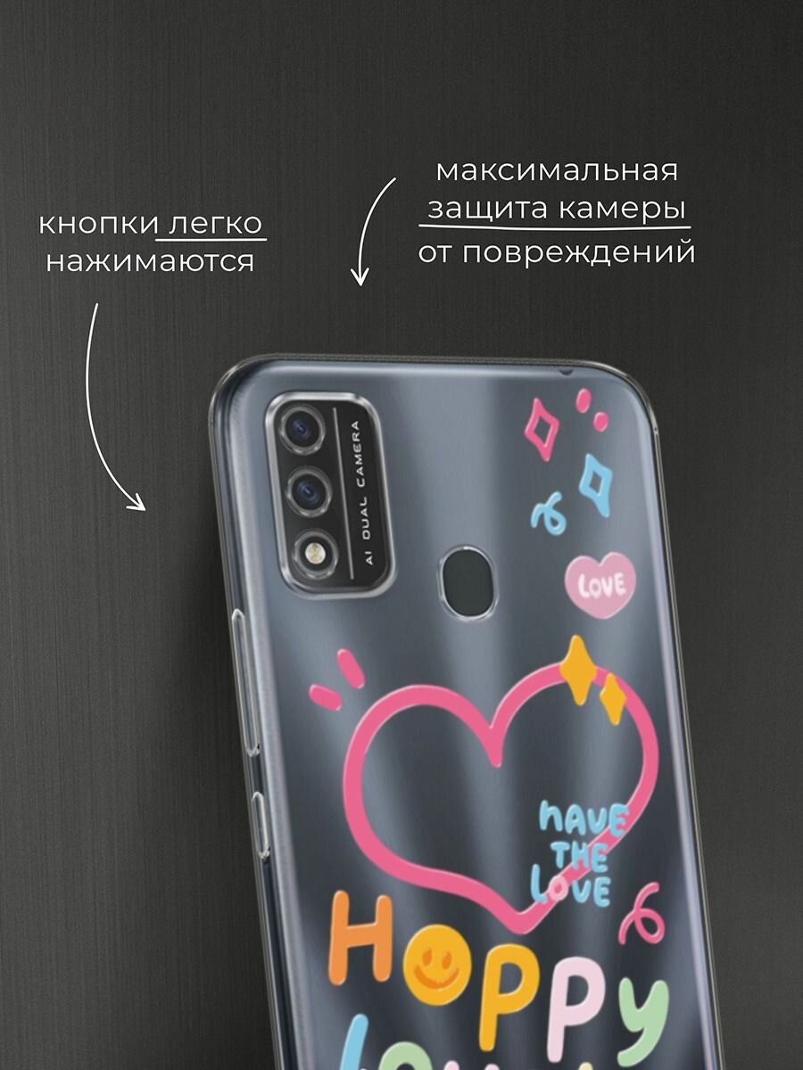 Чехол на Itel A48 / Ител А48 с принтом "Happy lovely 2" — фото 1