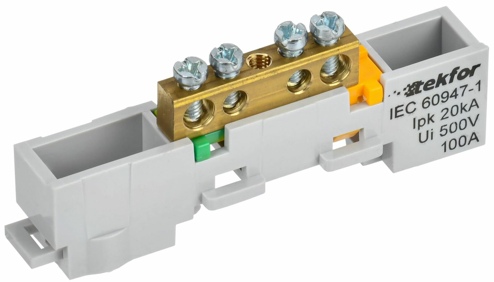 Нулевая шина IEK PE земля, TEKFOR, неизолированная, на универсальном держателе, 6х9 мм, 4 контакта