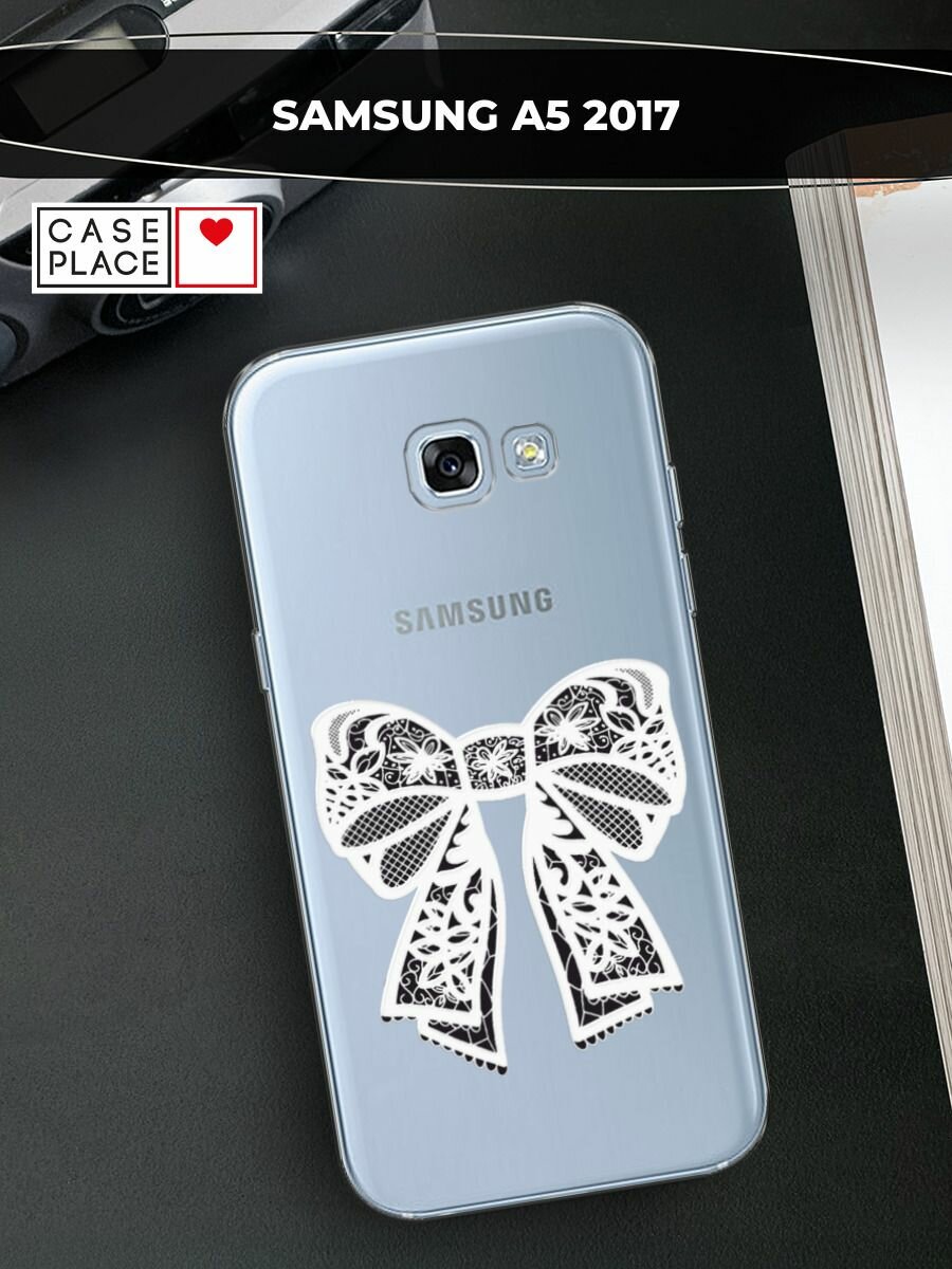 Чехол на Samsung Galaxy A5 2017 / Самсунг Галакси А5 2017 с принтом "Черно-белый бант 2"