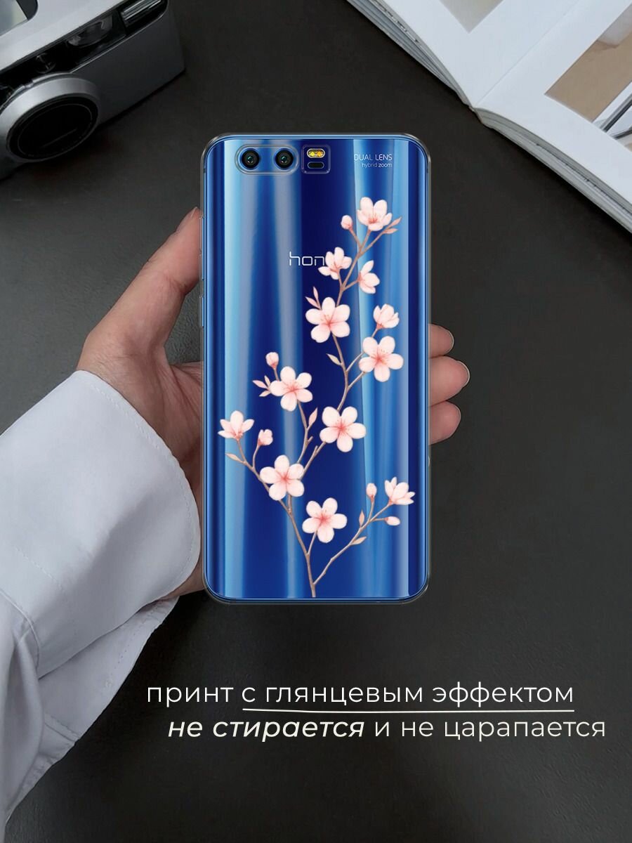Чехол на Honor 9 / Хонор 9 с принтом "Веточка сакуры 2" — фото 1